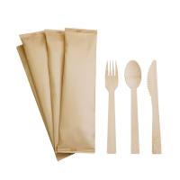 China Biodegradable Bamboo Tableware Set Disposable Fork Spoon Knife 14cm 17cm Custom Logo for sale