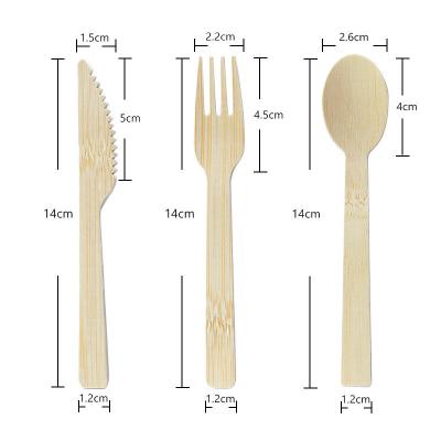 China Bamboo Tableware Customized Biodegradable Disposable Fork Spoon Knife for Green Meals for sale