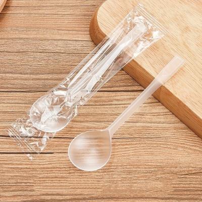 China Food Grade Customized Heavy Duty Disposable Plastic Tableware Spoon with Clear Design for sale