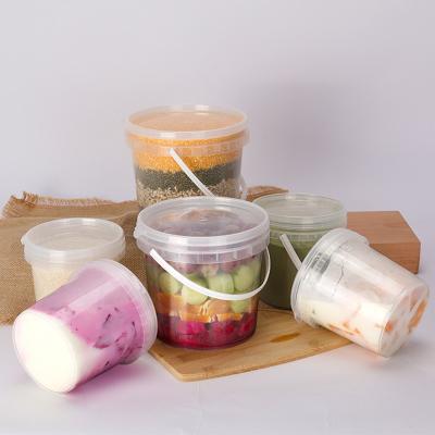 China 1L-25L Portable Food Grade PP Round Clear Plastic Bucket with Handle and Shipping Cost for sale