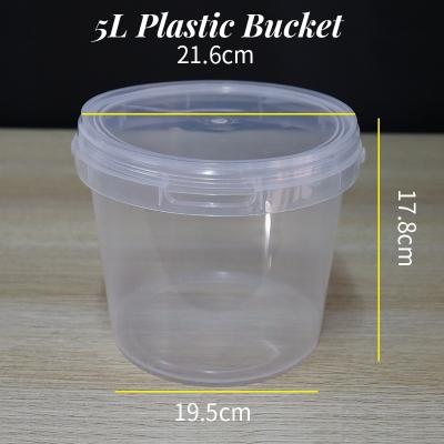 China Customized Food Grade PP Plastic Bucket with Handle in Different Colors and Sizes for sale