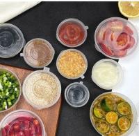China Customized Transparent Disposable PP Sauce Separation Cup with Lid 13cm x 12.4cm for sale