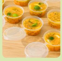 China Customized Transparent Disposable PP Sauce Separation Cup with Lid 13cm x 12.4cm for sale