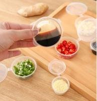 China Customized Transparent Disposable PP Sauce Separation Cup with Lid 13cm x 12.4cm for sale