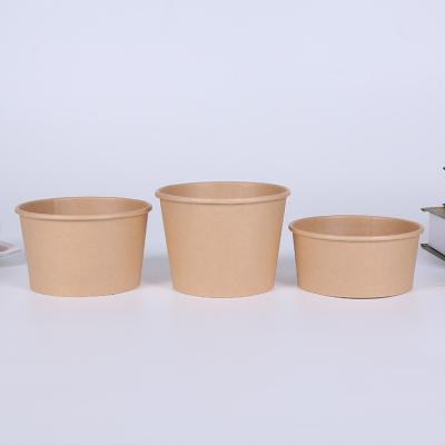 China Initial Payment Biodegradable Compostable Single Wall Cup 16oz Kraft Paper Soup Bucket for sale