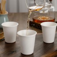 China Customized Biodegradable Sugarcane Bagasse Coffee Cups 73mm x 50mm for Hot or Cold Drinks for sale