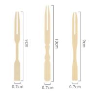 China Eco-Friendly Disposable Bamboo Fruit Fork 9cm Customizable Durable Biodegradable Cutlery for sale