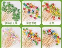 China Disposable Bamboo Fruit Fork 11cm Biodegradable Eco Friendly Cocktail Fork for sale