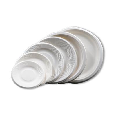 Chine 47.00cm * 33.00cm * 31.50cm Eco-friendly 9 pouces de bagasse de canne à sucre plaque ronde jetable à vendre