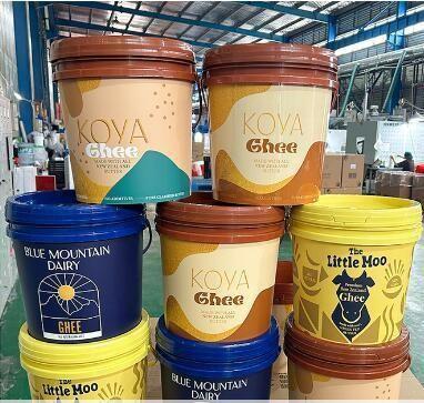 China Customized Snacks and Nuts Package Colorful Bucket with Logo Printing Full Payment Option for sale