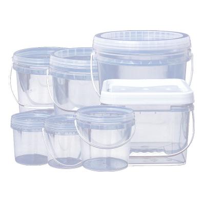 China Multi Color Portable Plastic Bucket Food Grade PP Square Bucket 100ml-6000ml for sale