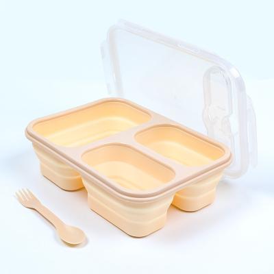 Cina US 1000 ml Scatola di pranzo termica Cassaforte a microonde a 3 compartimenti stile rettilineo personalizzato in vendita