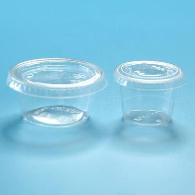 China Plastic Sauce Container 1oz Disposable Sauce Condiment Cup with Lids No Minimum Order for sale