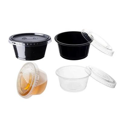 China 1 Oz Degradable Plastic Disposable PLA Condiment Cup with Lid Customized Request for sale