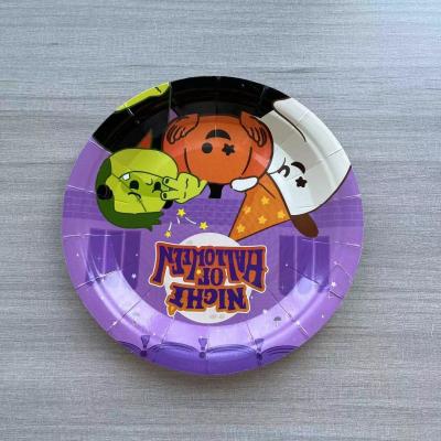 China 7inch Customizable Degradable Disposable Paper Plate for Home Barbecue and Catering for sale