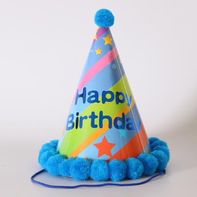 Cina Disegno cappelli di compleanno cartoni animati di colore carta accessori di festa per bambini e adulti in vendita