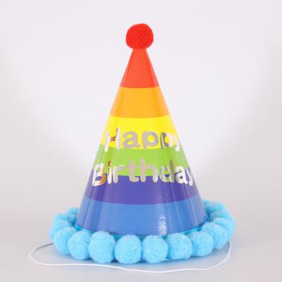 Cina Disegno cappelli di compleanno cartoni animati di colore carta accessori di festa per bambini e adulti in vendita