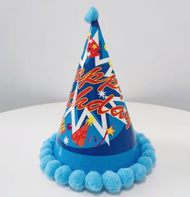 Cina Cappello da palla di peluche per il compleanno dei bambini Buon compleanno Cappello di carta taglia cappello di cane cappello di festa cappello per animali di compagnia cappello di compleanno torta cappello festa in vendita