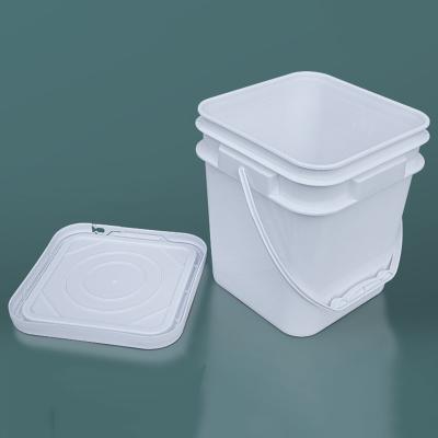 China Plastic Square Bucket with Handle 1L-25L Square White Bucket Customization for sale