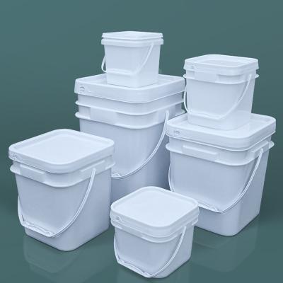 China Plastic Square Bucket with Handle 1L-25L Square White Bucket Customization for sale