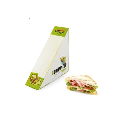 China Brown Kraft Food Paper Sandwich-Box with Window Triangular Double Corrugated Paper Cup for sale