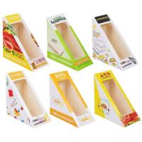 China OEM Triangular Transparent Window Kraft Paper Sandwich Box 3-5 Days Sample Custom Size for sale