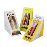 China OEM Triangular Transparent Window Kraft Paper Sandwich Box 3-5 Days Sample Custom Size for sale