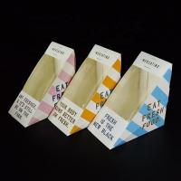 China OEM Triangular Transparent Window Kraft Paper Sandwich Box 3-5 Days Sample Custom Size for sale