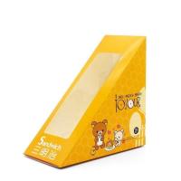 China OEM Triangular Transparent Window Kraft Paper Sandwich Box 3-5 Days Sample Custom Size for sale
