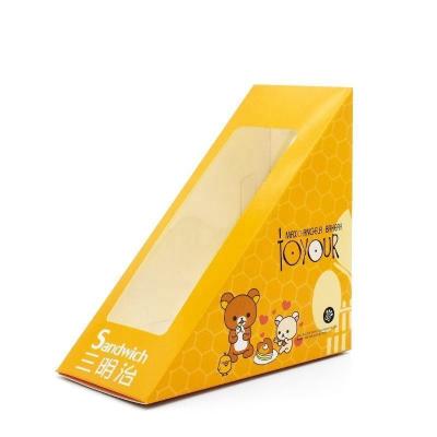 Cina Contenitore di cartone per i bambini Sandwich per il triangolo Kraft Sandwich Box per l' imballaggio in vendita