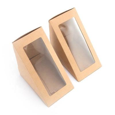 Cina Contenitore di cartone per i bambini Sandwich per il triangolo Kraft Sandwich Box per l' imballaggio in vendita