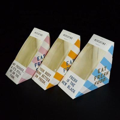 Cina Contenitore di cartone per i bambini Sandwich per il triangolo Kraft Sandwich Box per l' imballaggio in vendita
