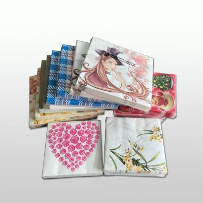 China Custom Logo Multicolor Printed Disposable Table Napkin Tissue Serviette Paper Napkins for sale