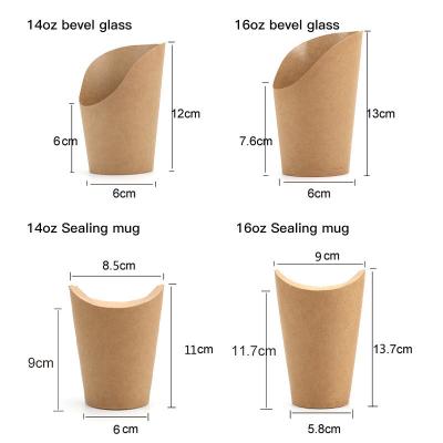 Cina Tazze di carta usa e getta per patatine dolci di forma a misura di 10*10*8cm in vendita