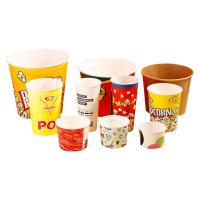China Custom Logo Eco Friendly Disposable Popcorn Boxes Food Grade Cardboard 1000ml for sale