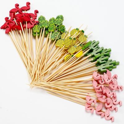 China Stil Gerade Bambus Fruchtgabel BBQ Bambus Lange Flat Skewer Bambus Kebab Fruchtstange zu verkaufen