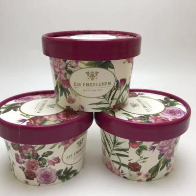 China Pago inicial Taza redonda de papel desechable personalizada para envases pequeños de helados en venta