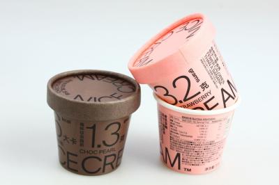 China Pago inicial Taza redonda de papel desechable personalizada para envases pequeños de helados en venta