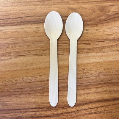 China Biodegradable Customized Bulk Birch Wood Spoon Disposable Wooden Spoons with Logo for sale