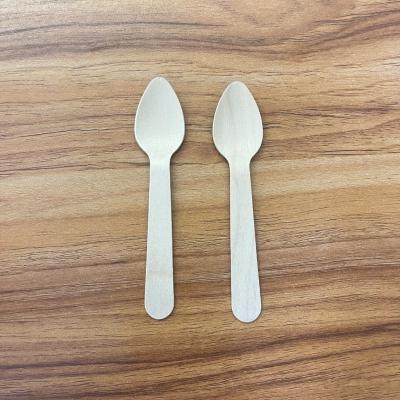 China Biodegradable Customized Bulk Birch Wood Spoon Disposable Wooden Spoons with Logo for sale