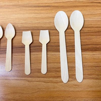China Biodegradable Customized Bulk Birch Wood Spoon Disposable Wooden Spoons with Logo for sale