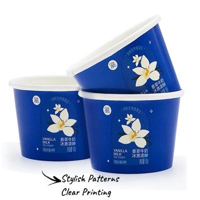 中国 食品グレード アイスクリーム紙碗 カスタム印刷カップ 販売のため
