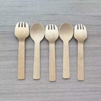 China Multi Color Catering Disposable Wooden Cutlery Set Knife Spoons with Customizable Logo for sale
