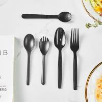 China Biodegradable Compostable Plastic Knives Spoons Forks 14cm 18cm Disposable Tableware for sale