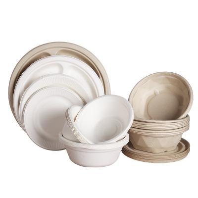 China Eco-Friendly Biodegradable Paper Pulp Plate for Disposable and Smooth Edge Containers for sale