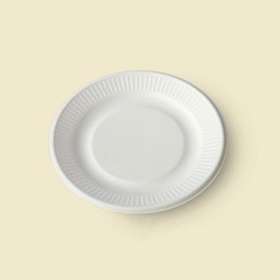 China Eco-Friendly Biodegradable Paper Pulp Plate for Disposable and Smooth Edge Containers for sale