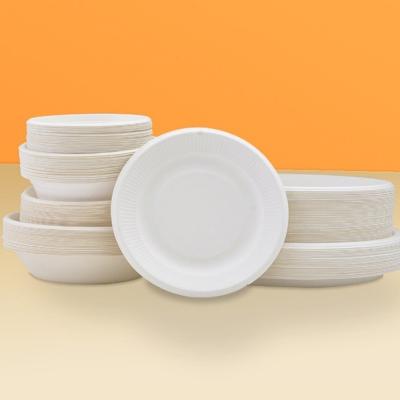 China Eco-Friendly Biodegradable Paper Pulp Plate for Disposable and Smooth Edge Containers for sale