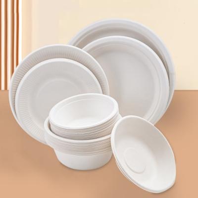 China Eco-Friendly Biodegradable Paper Pulp Plate for Disposable and Smooth Edge Containers for sale