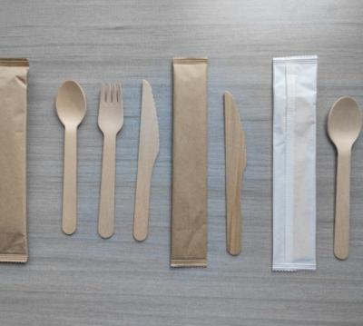 China Eco-Friendly Disposable Wooden Cutlery Set for Camping Multi Color and Biodegradable for sale