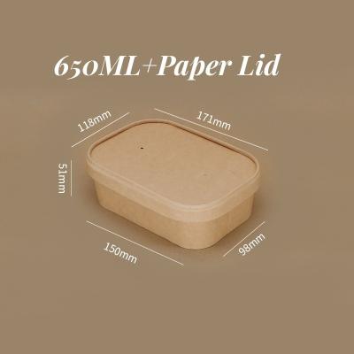 Cina US 0,500 kg Peso lordo Produzione Biodegradabile da asporto 650 ml Cartone di carta Kraft per alimenti in vendita